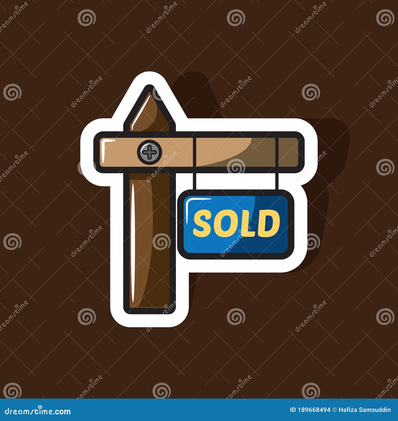 Sold Board Sign. Vector Illustration Decorative Design Stock Vector ...