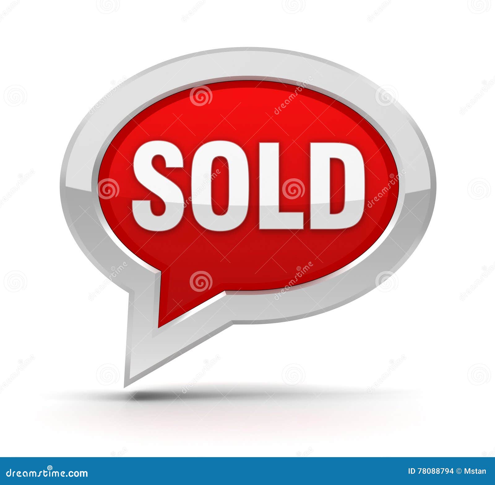 Sold Concept 3d Illustration Stock Illustration - Illustration of house ...