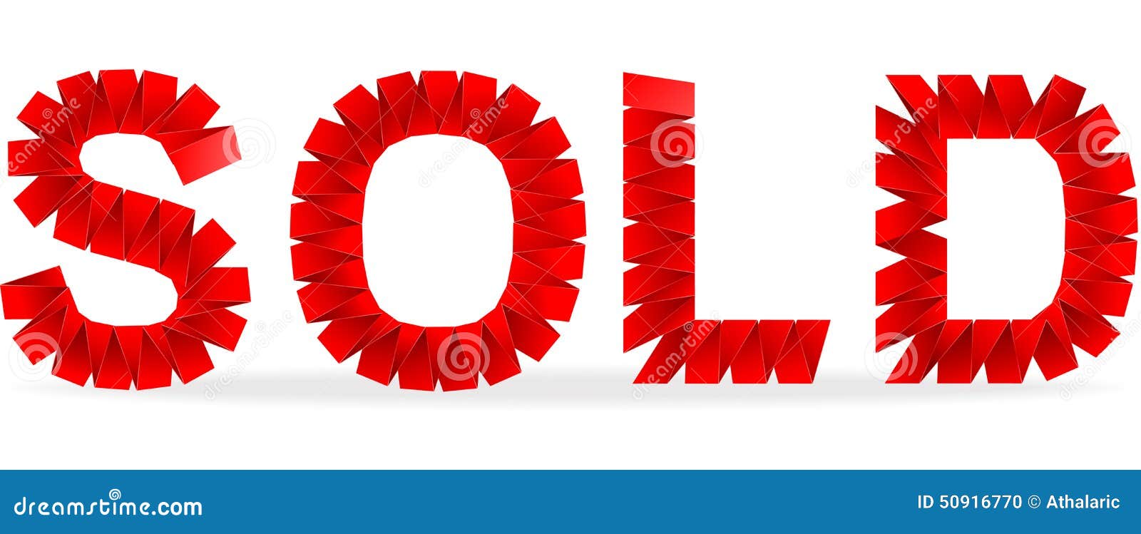Sold folded paper sign stock vector. Illustration of shop - 50916770