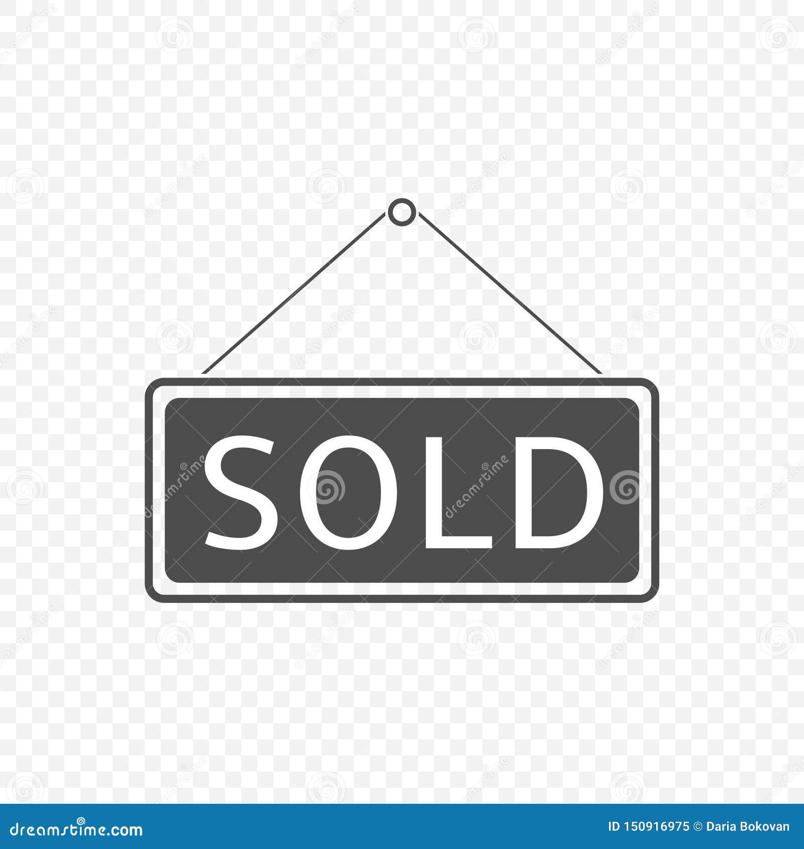 Sold Hanging sign stock illustration. Illustration of concept - 150916975