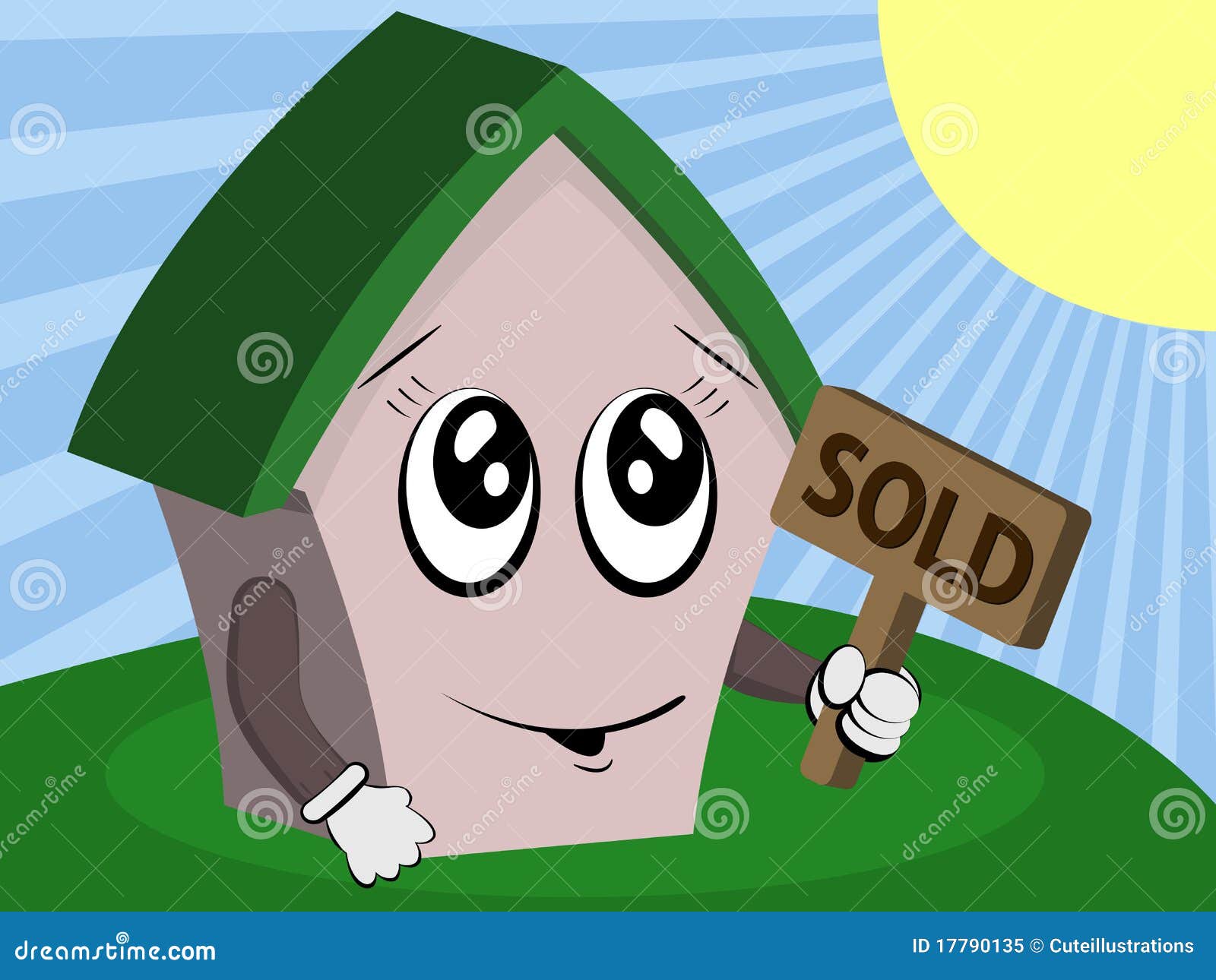 Sold happy house stock vector. Illustration of sold, private - 17790135
