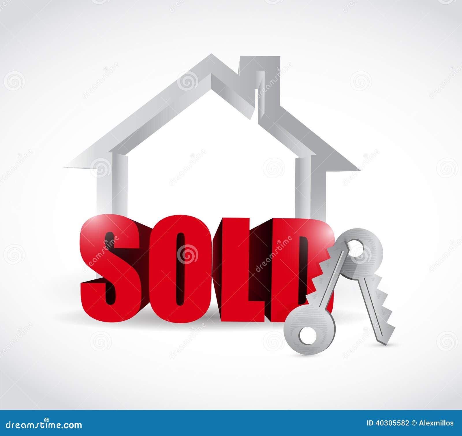 Sold Home Concept Illustration Design Stock Illustration - Illustration ...