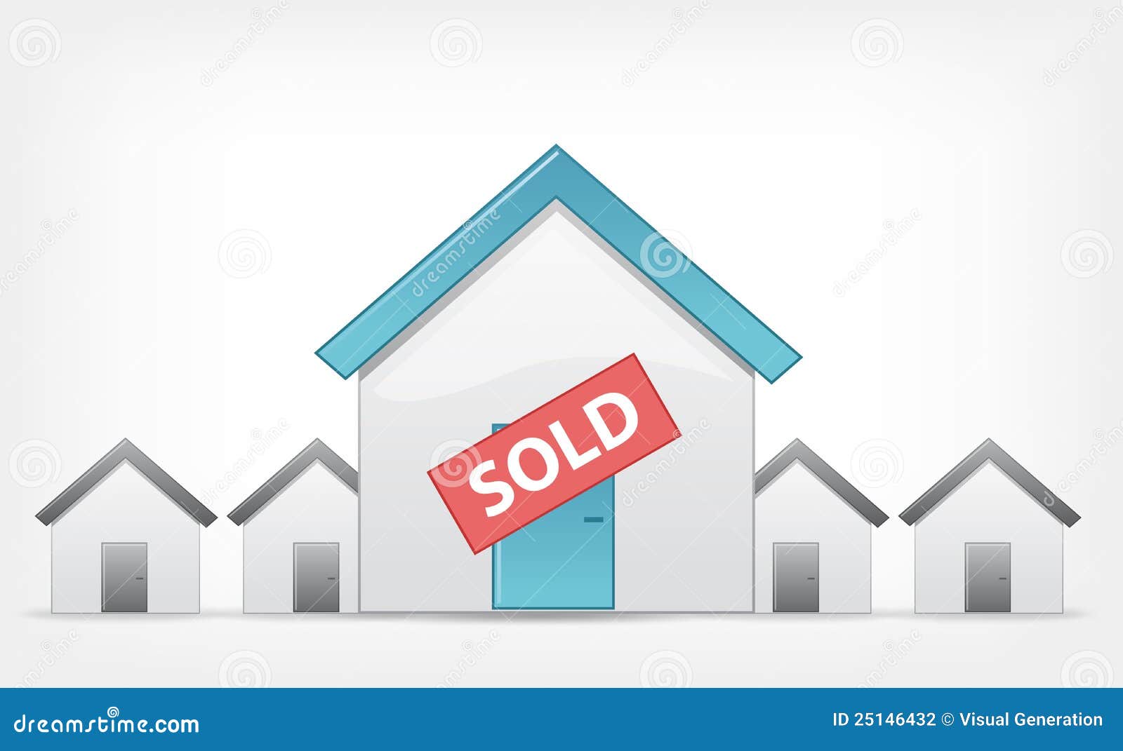 Sold Home For Sale Sign And House Royalty-Free Stock Image ...