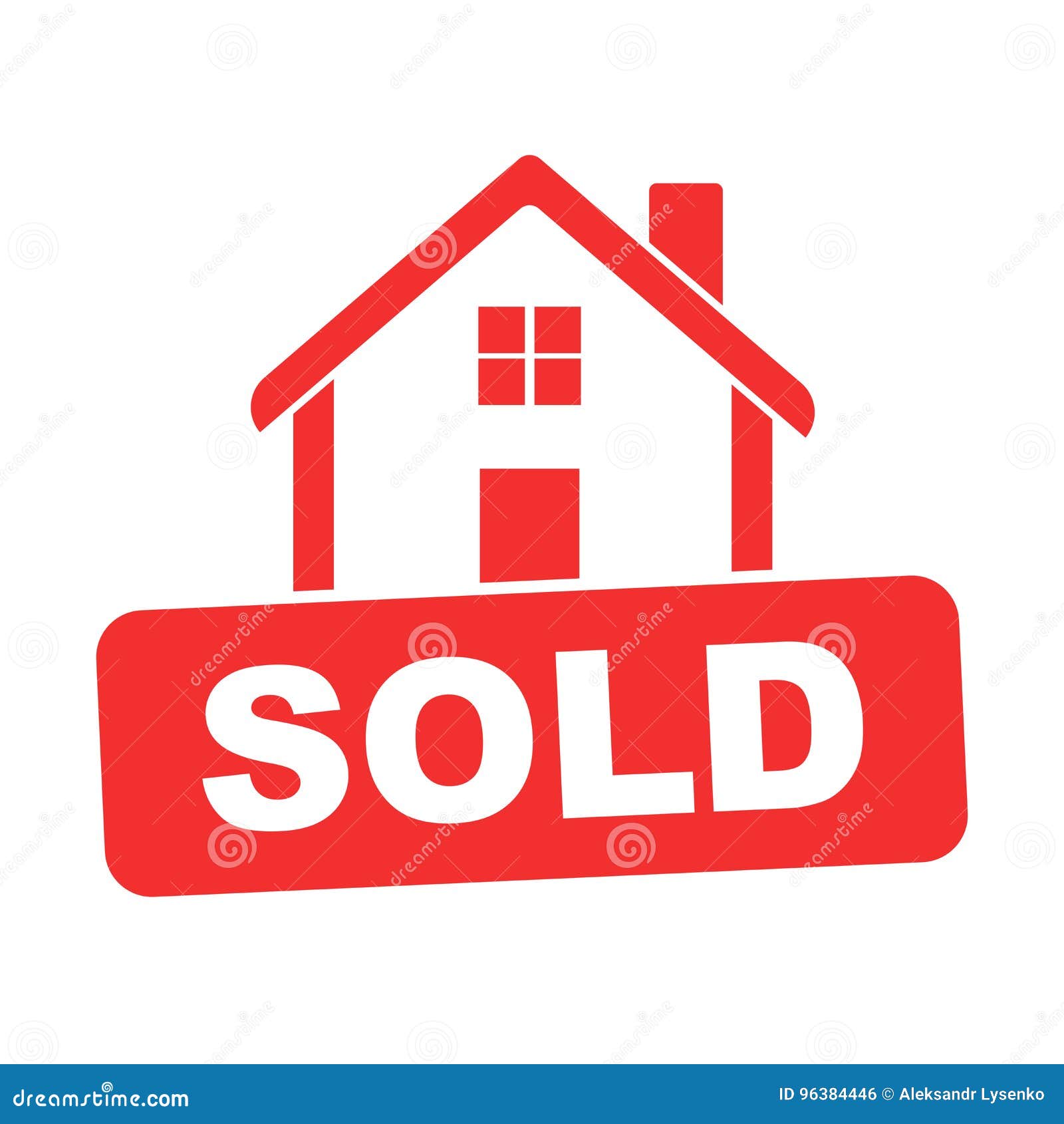 Sold House Sign Cartoon Vector | CartoonDealer.com #26319227