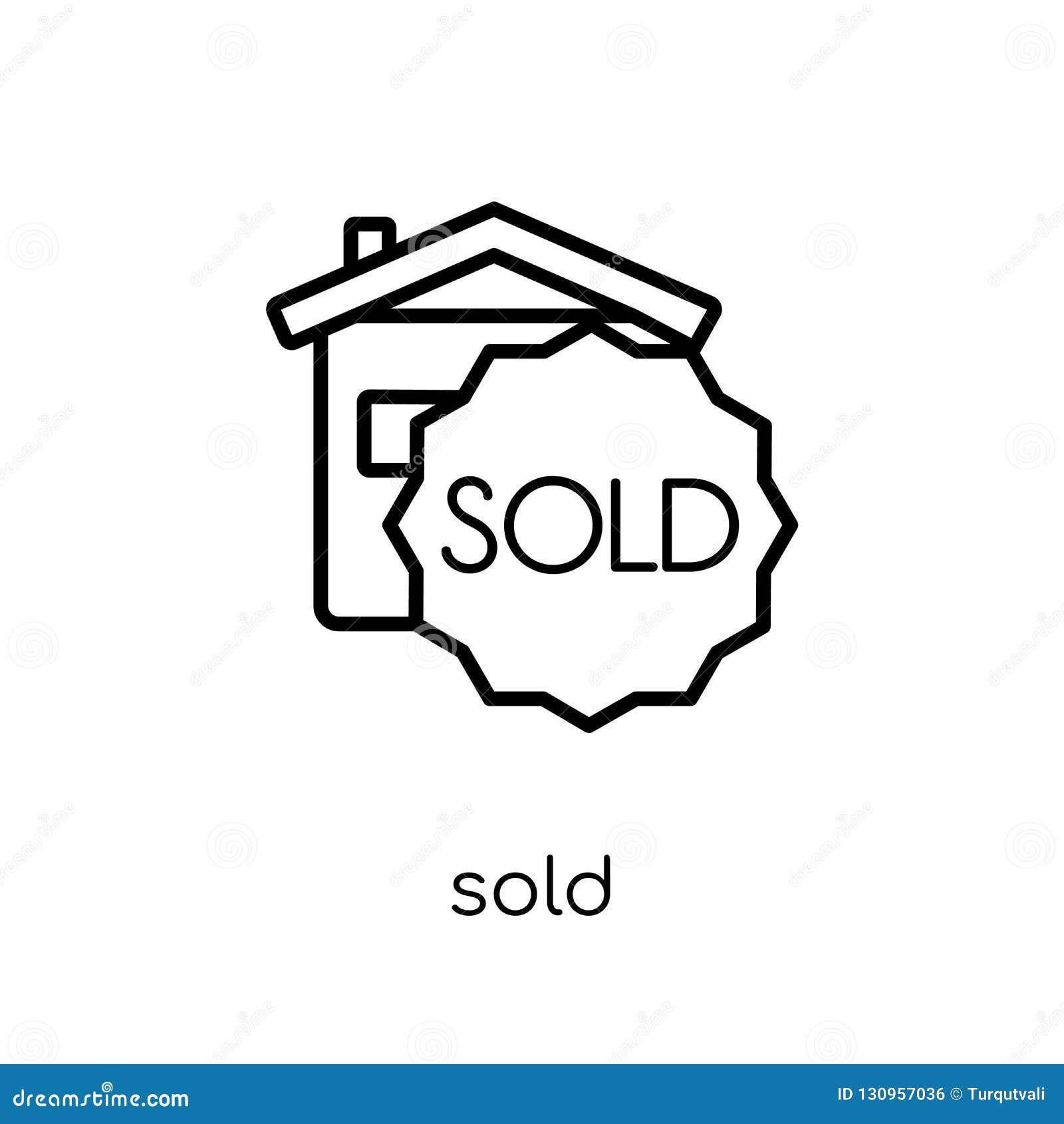 Sold icon from collection. stock vector. Illustration of line - 130957036