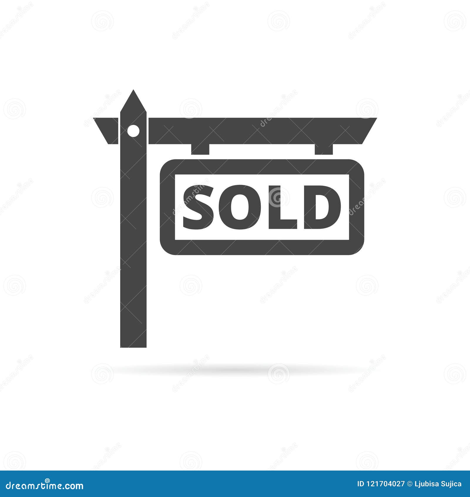 Sold Icon stock vector. Illustration of rubber, letter - 121704027