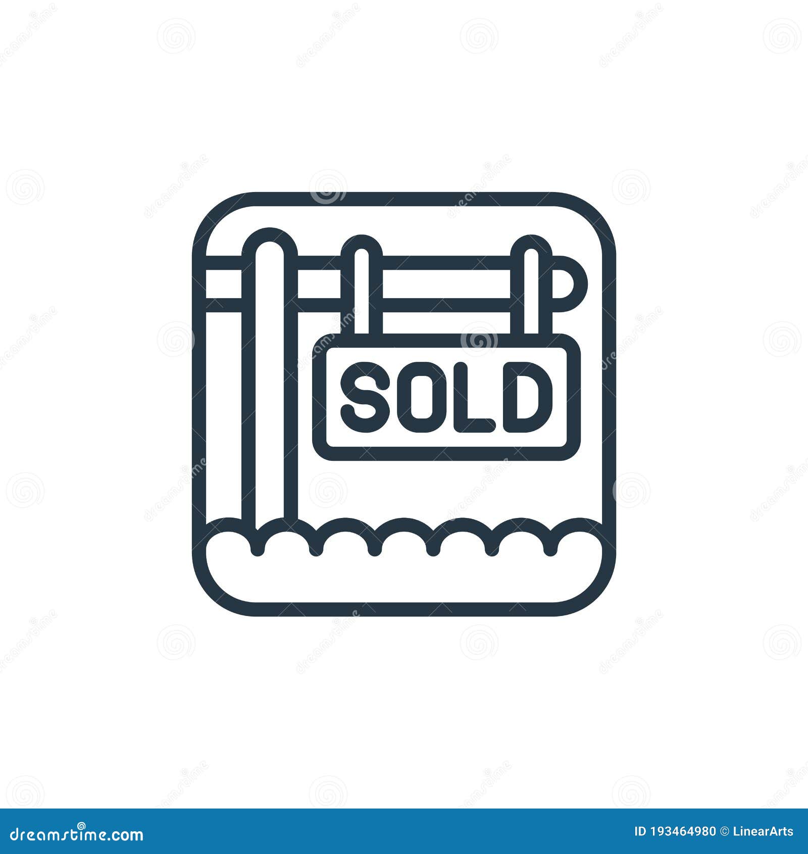 Sold Icon Vector from Sales Concept. Thin Line Illustration of Sold ...