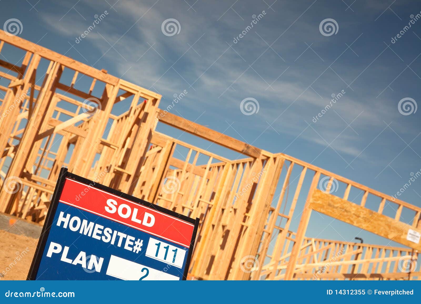 Sold Lot Sign at New Home Construction Site Stock Image - Image of ...