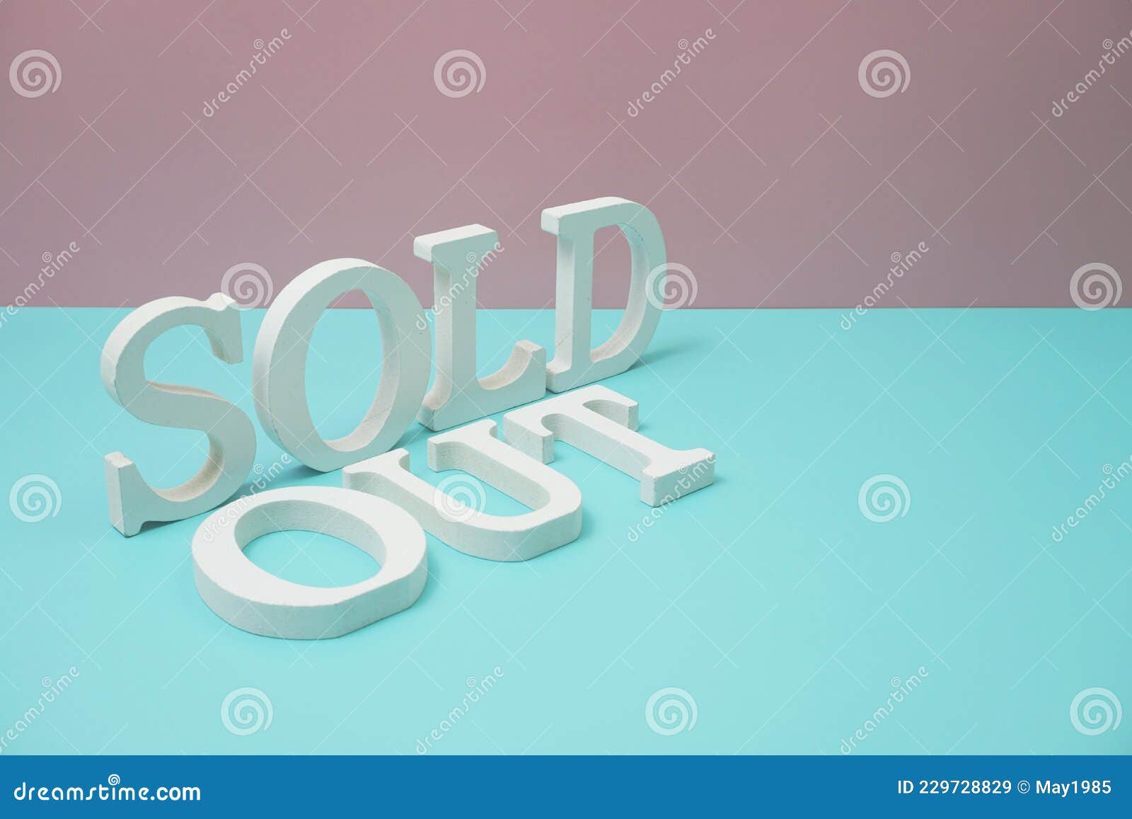 Sold Out Alphabet Letter on Blue and Pink Background Stock Image ...
