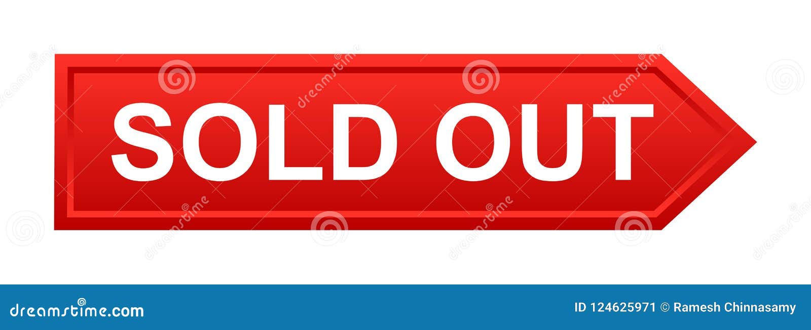 Sold out button stock vector. Illustration of clip, buying - 124625971