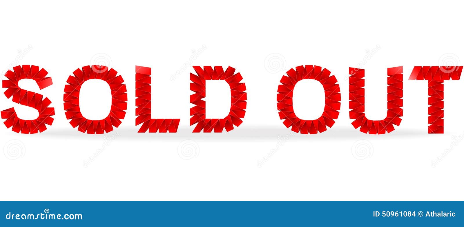 Sold out folded paper sign stock vector. Illustration of folded - 50961084
