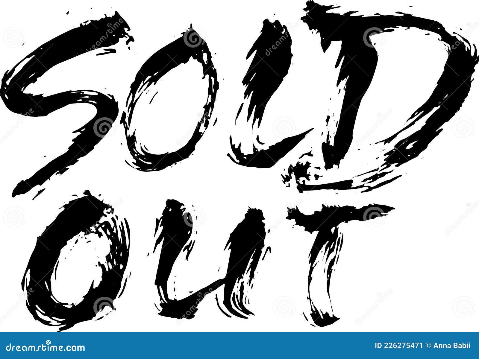 Sold Out. Modern Dry Brush Lettering. Vector Illustration. Stock Vector ...