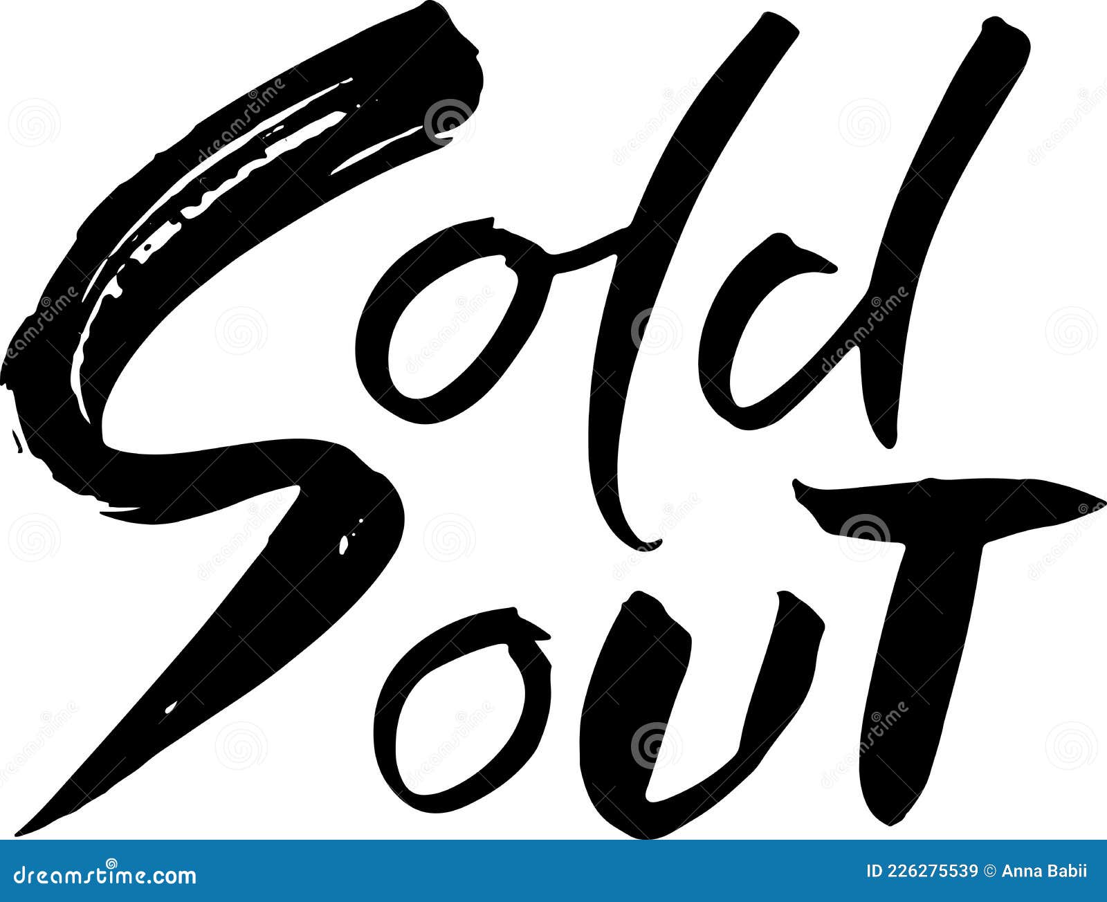 Sold Out. Modern Dry Brush Lettering. Vector Illustration. Stock Vector ...