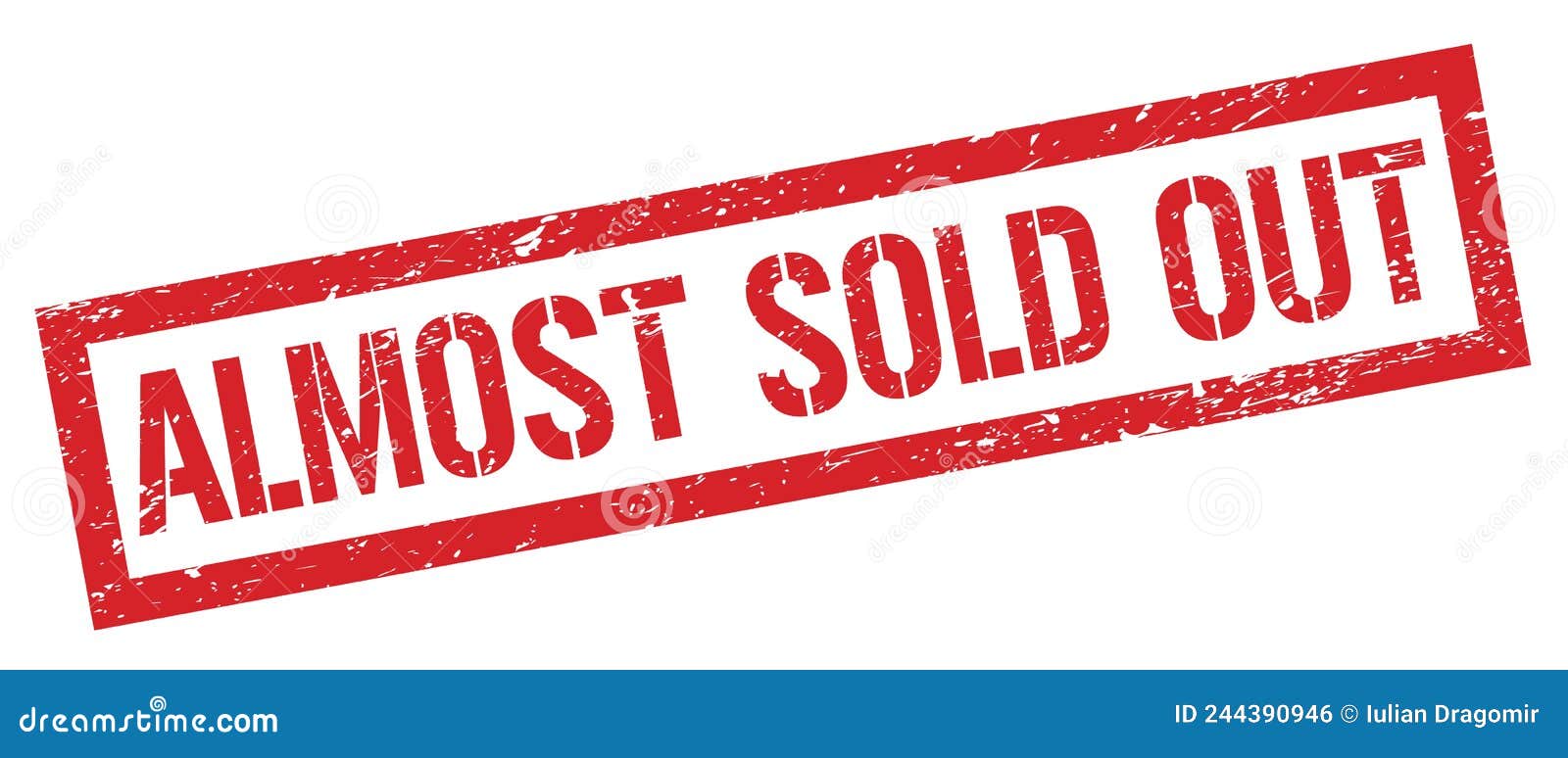 Almost SOLD OUT Red Grungy Rectangle Stamp Stock Illustration ...