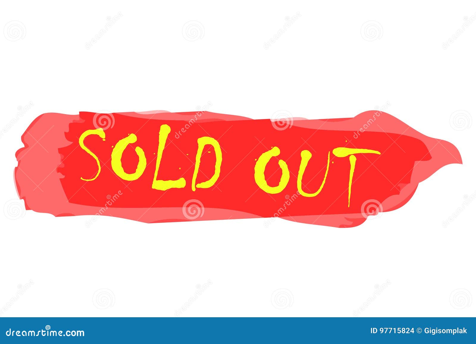 Sold Out at Red Water Color Stock Vector - Illustration of shape ...