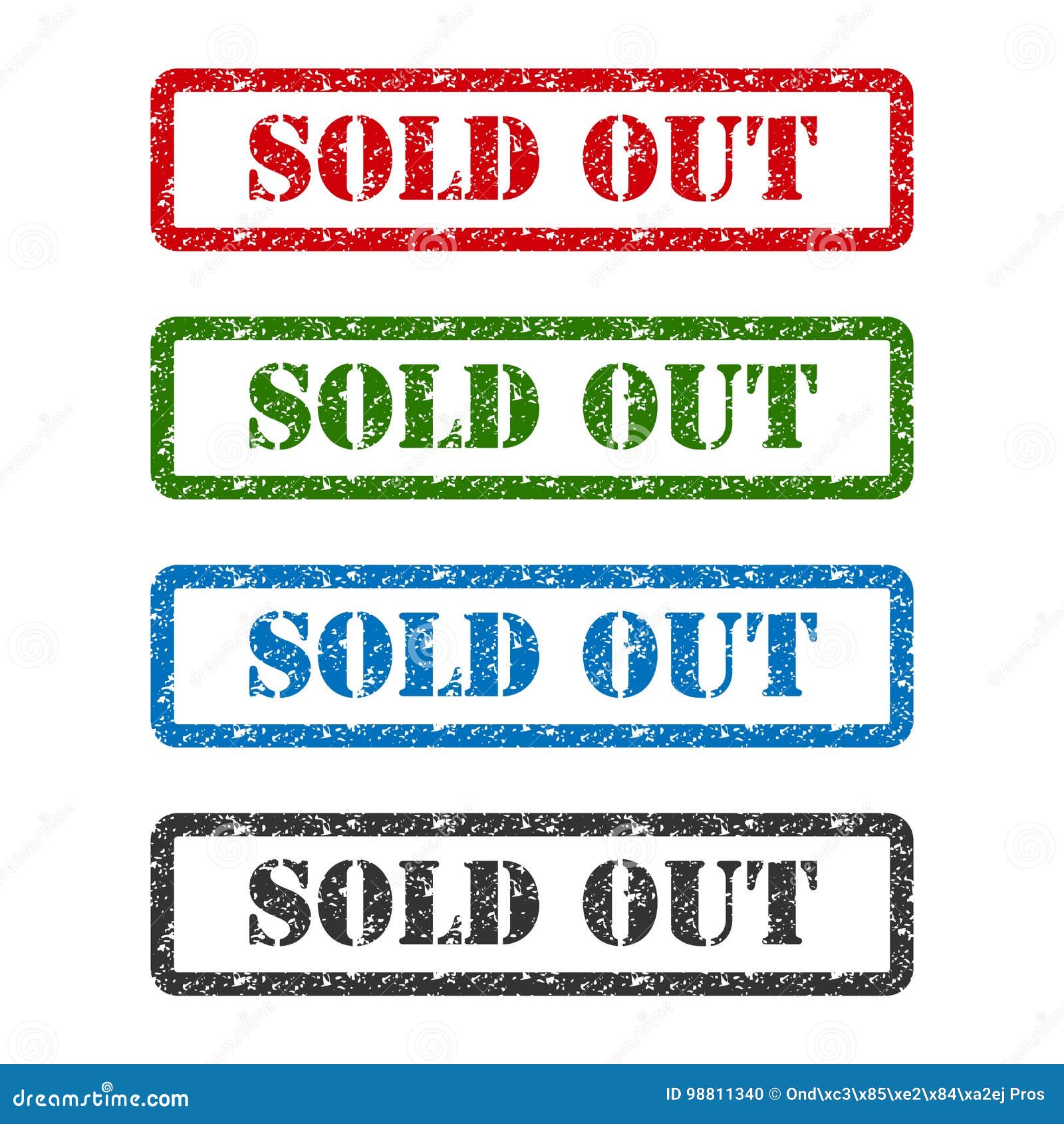 Sold Out Set Rubber Stamp Isolated on Background Stock Vector ...