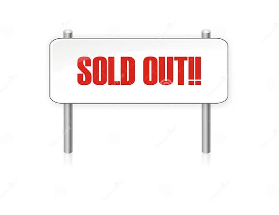 Sold Out Sign stock vector. Illustration of sell, white - 3673293