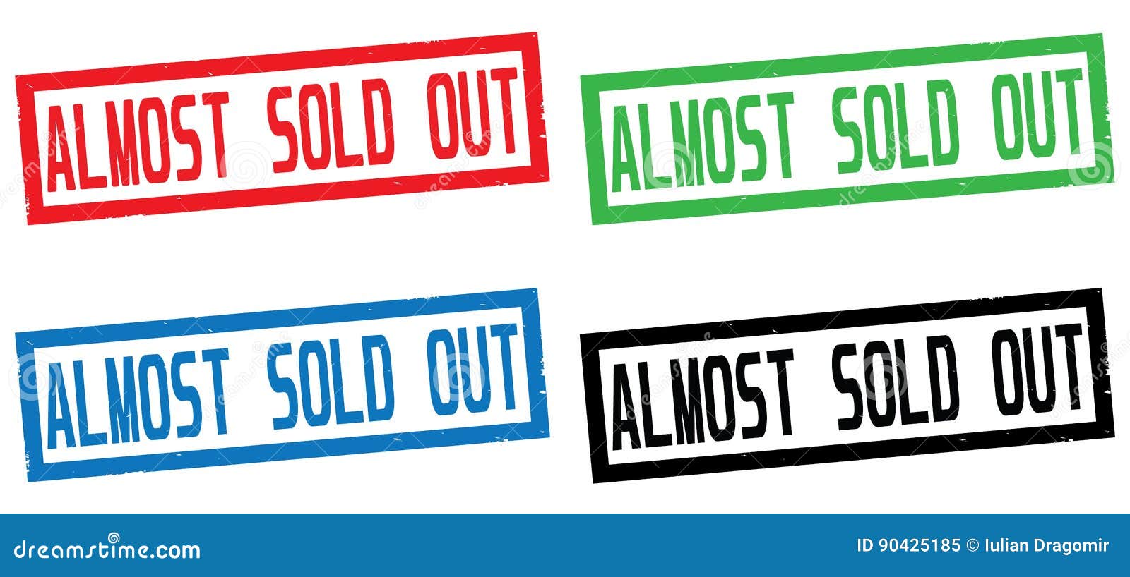 Almost SOLD OUT Text, on Rectangle Border Stamp Sign. Stock ...