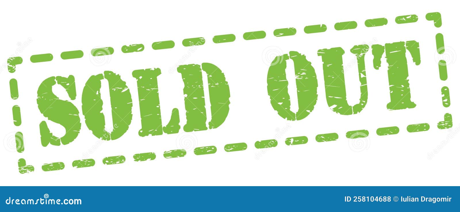 SOLD OUT Text Written on Green Stamp Sign Stock Illustration ...
