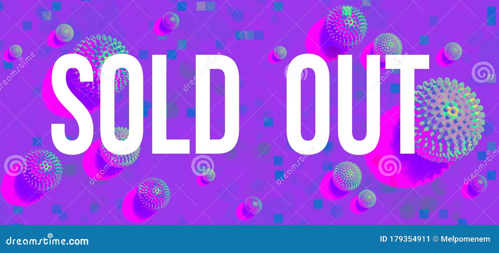 Sold Out Theme with Viral Objects Stock Illustration - Illustration of ...