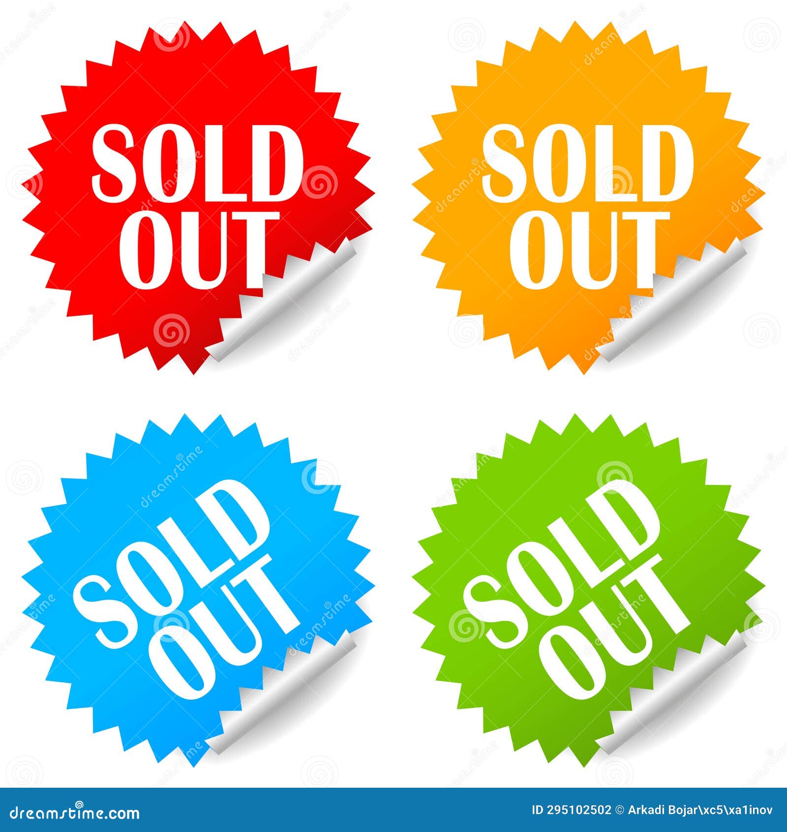 Sold out vector sticker stock vector. Illustration of yellow - 295102502