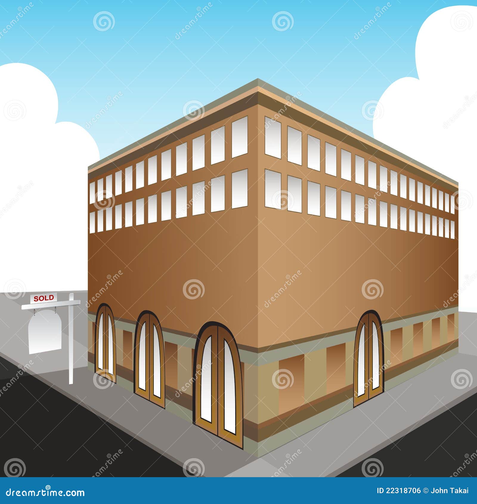 Sold Public Office Building Stock Vector - Illustration of graphic ...