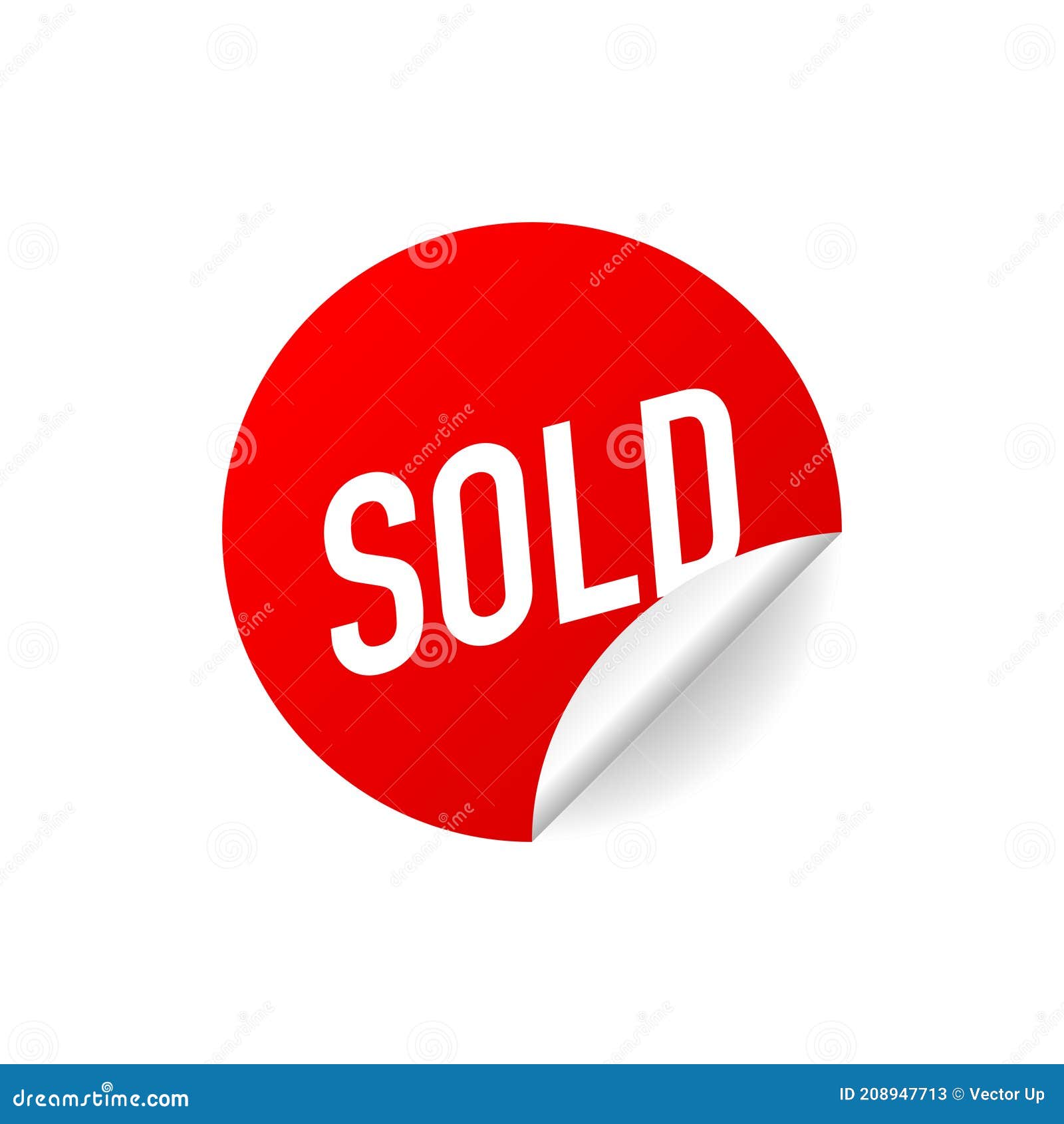 SOLD. Realistic Red Badge. Product Advertising. Web Design. Vector ...