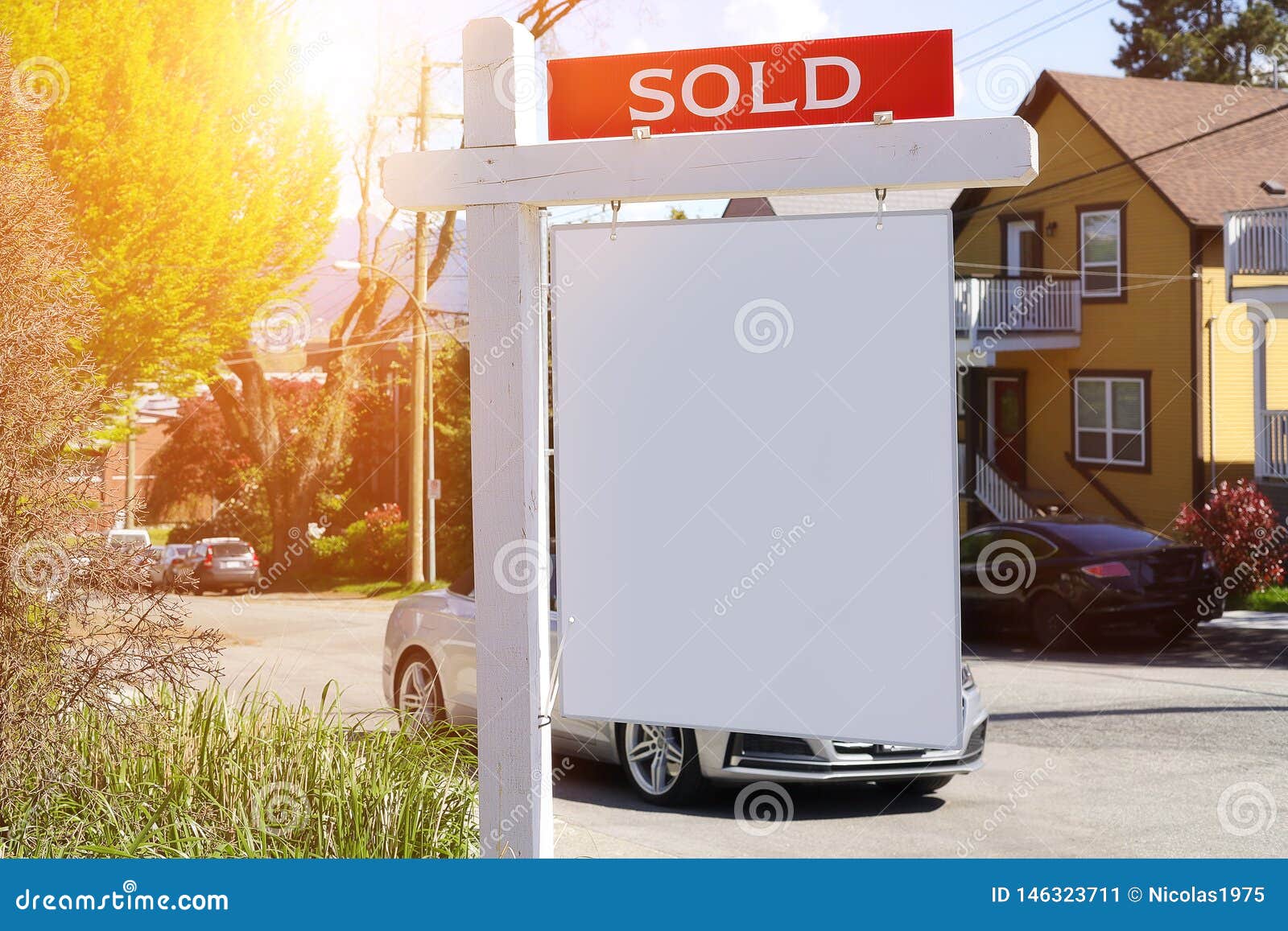 Sold realtor sign stock image. Image of market, moving - 146323711