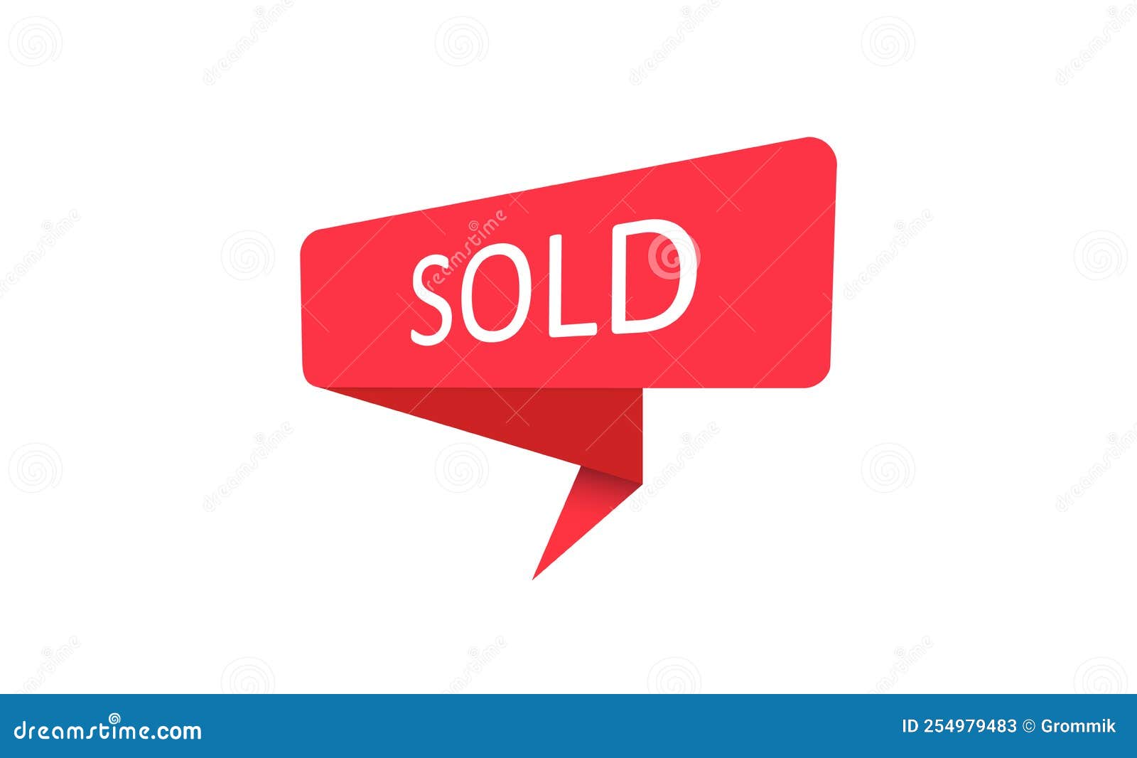 SOLD. a Red Banner, Pointer, Sticker, Label or Speech Bubble for Apps ...