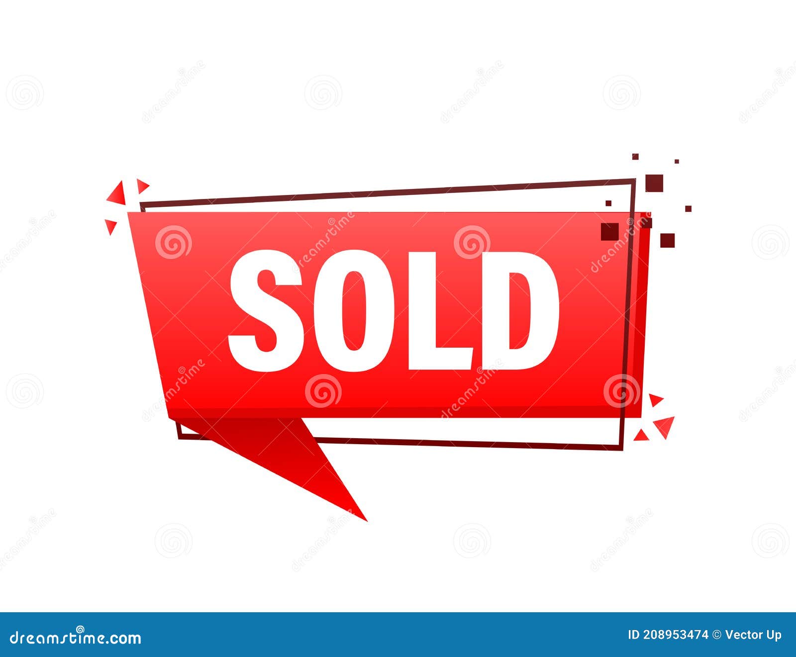 Sold Red Label on White Background. Vector Illustration. Stock Vector ...