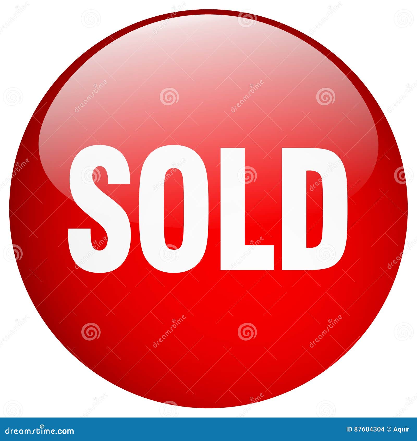 Sold Red Round Gel Isolated Button Stock Vector - Illustration of white ...