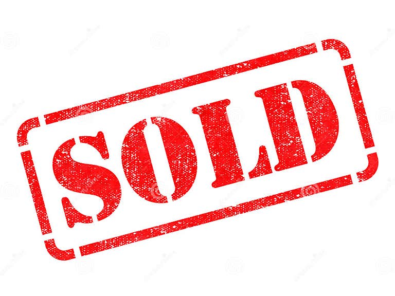 Sold on Red Rubber Stamp. stock image. Image of rubber - 37583721