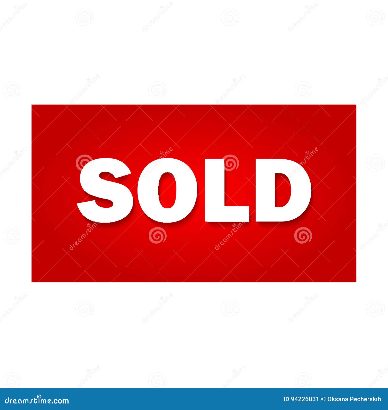 Sold Red Square Sticker. Sold Stamp Stock Vector - Illustration of ...
