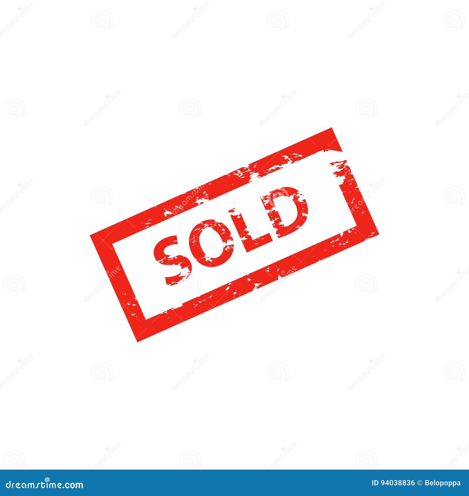 Sold red stamp on white. stock vector. Illustration of product - 94038836
