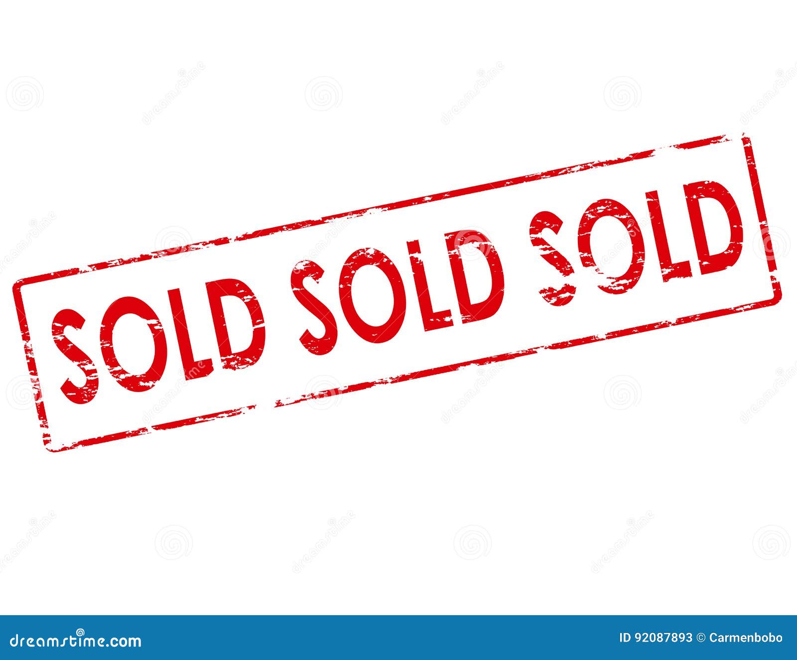 Sold stock illustration. Illustration of stamp, sold - 92087893