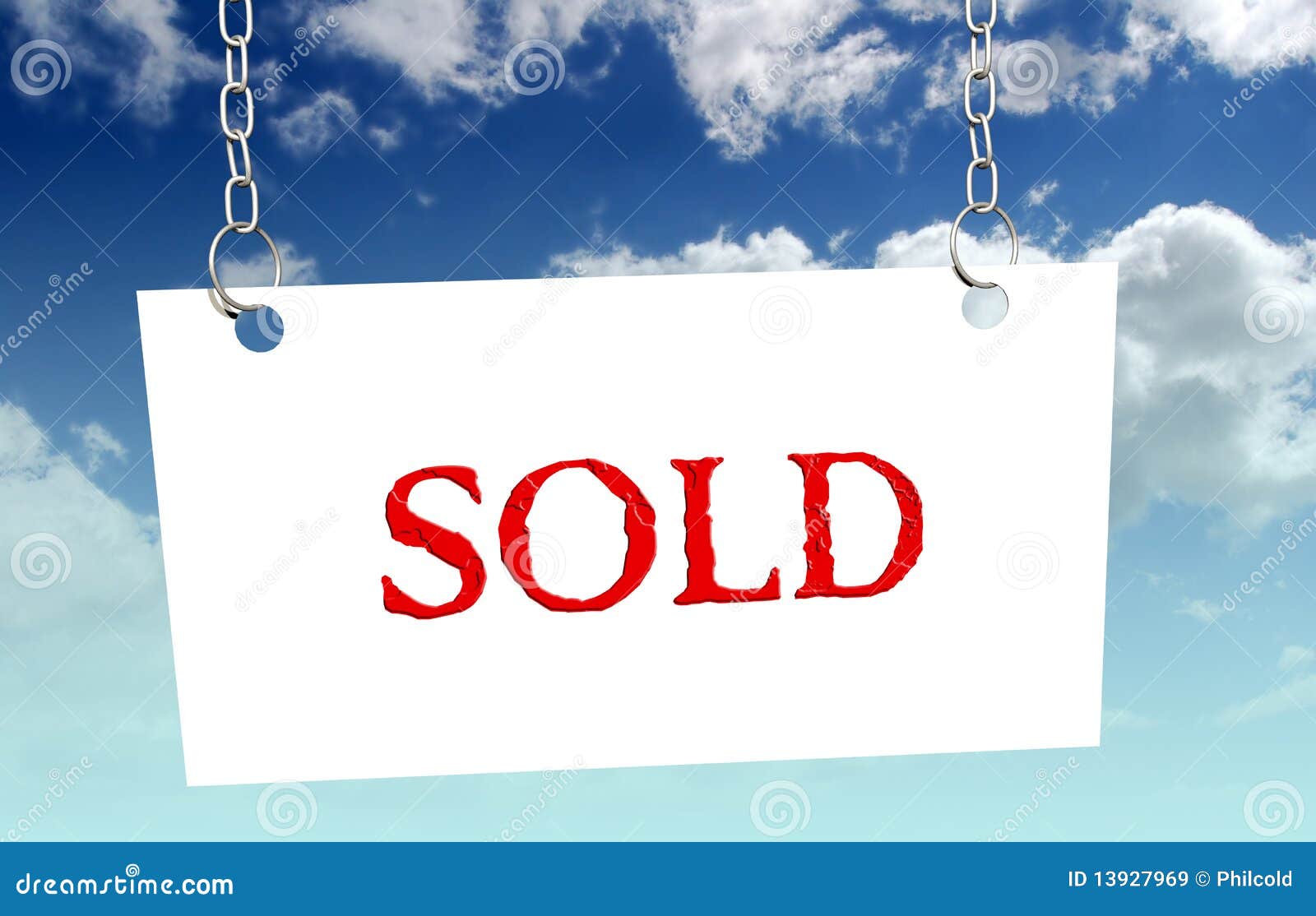 Sold sign stock illustration. Illustration of message - 13927969