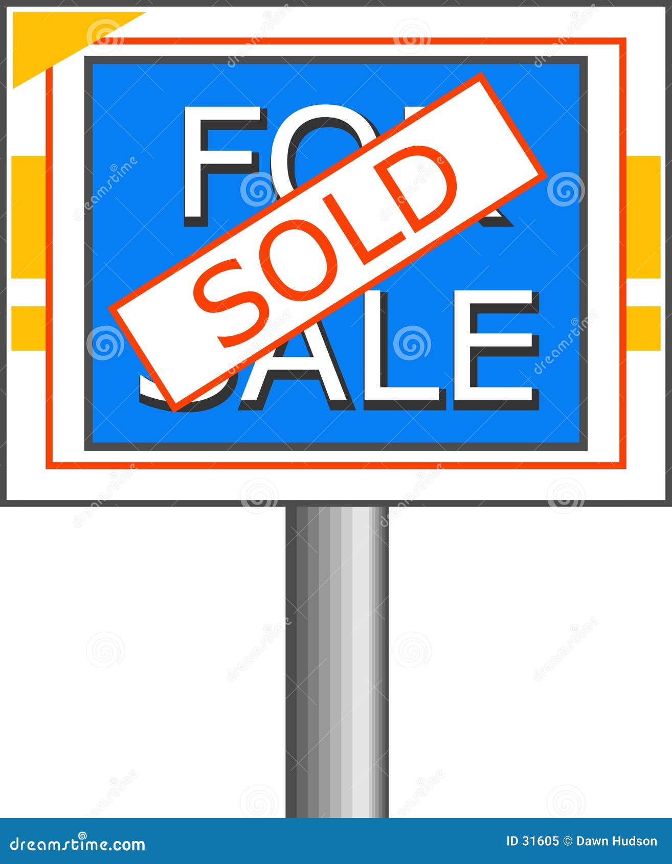 Sold Sign stock illustration. Illustration of sign, house - 31605