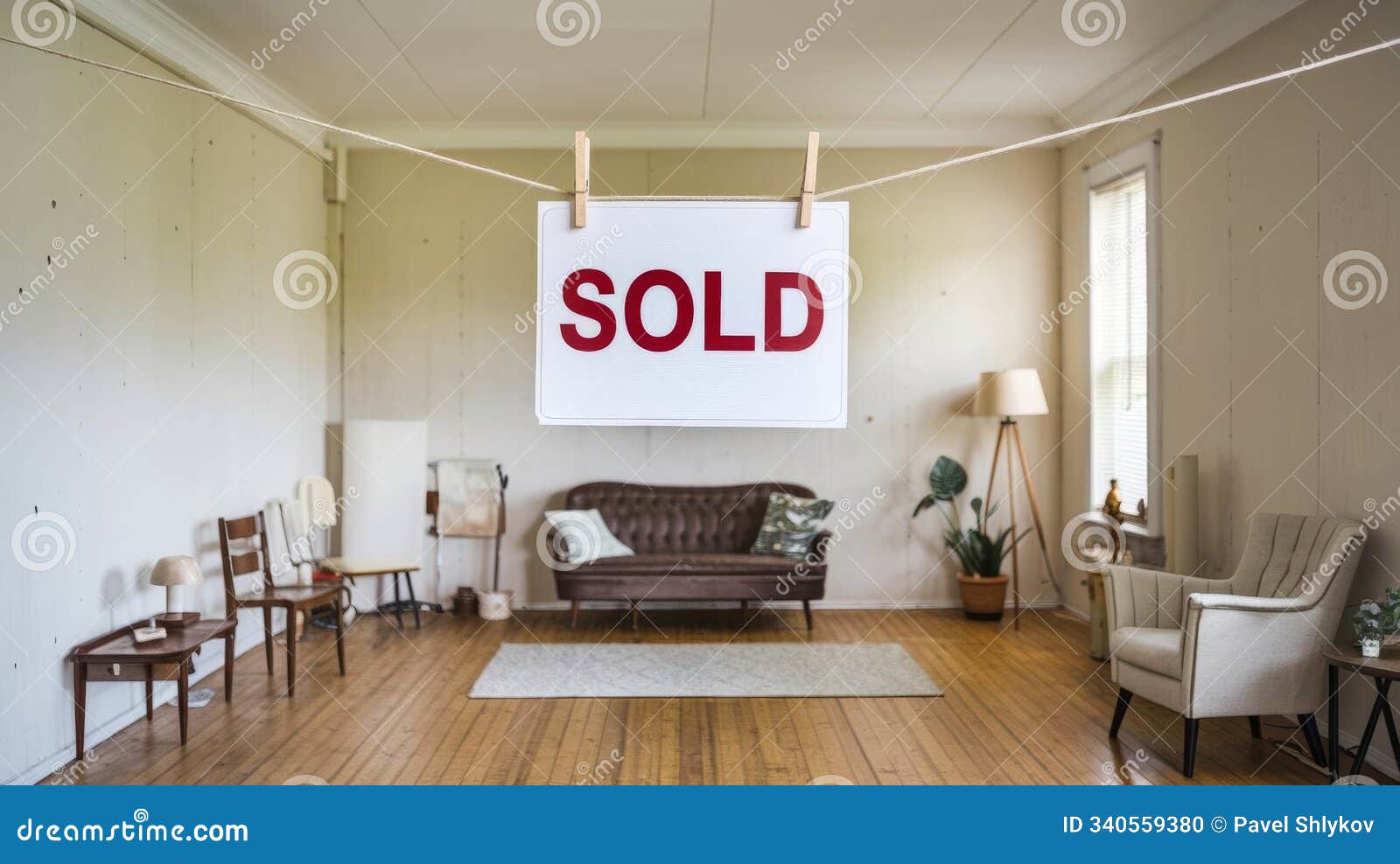 Sold Sign in House Interior Stock Photo - Image of estate, agent: 340559380