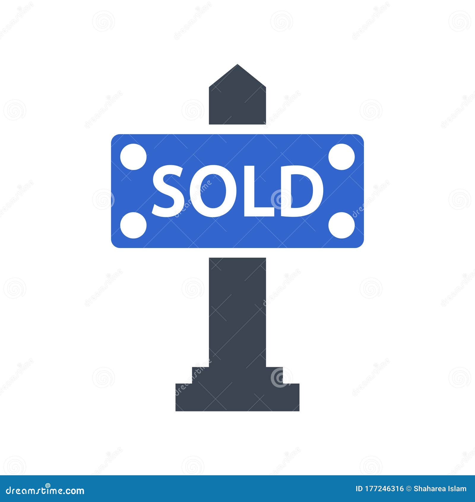 Sold Sign Icon stock vector. Illustration of property - 177246316
