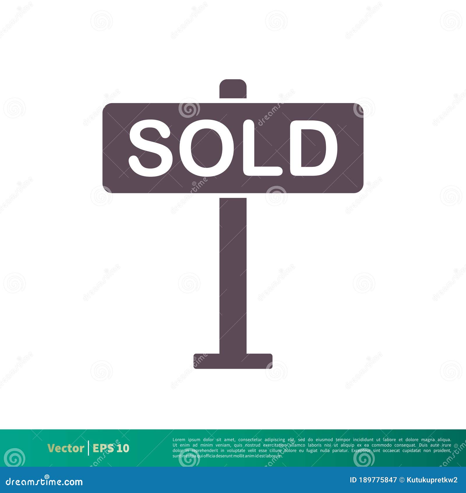Sold Sign Icon Vector Logo Template Illustration Design. Vector EPS 10 ...