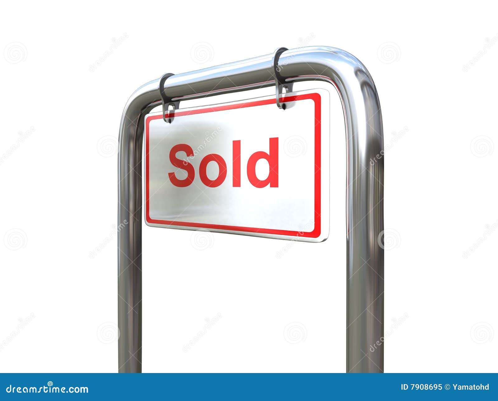 A Sold Sign Over White Angled Stock Illustration - Illustration of ...