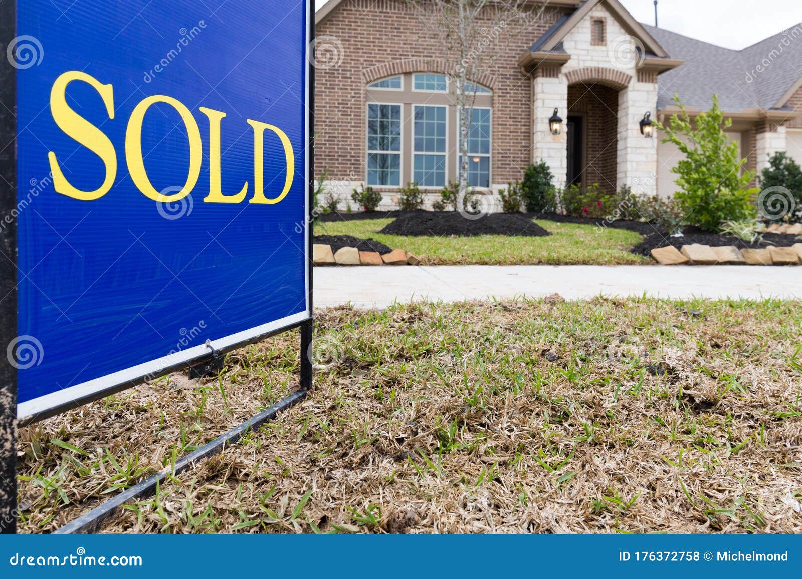 Sold sign posted editorial stock photo. Image of financing - 176372758