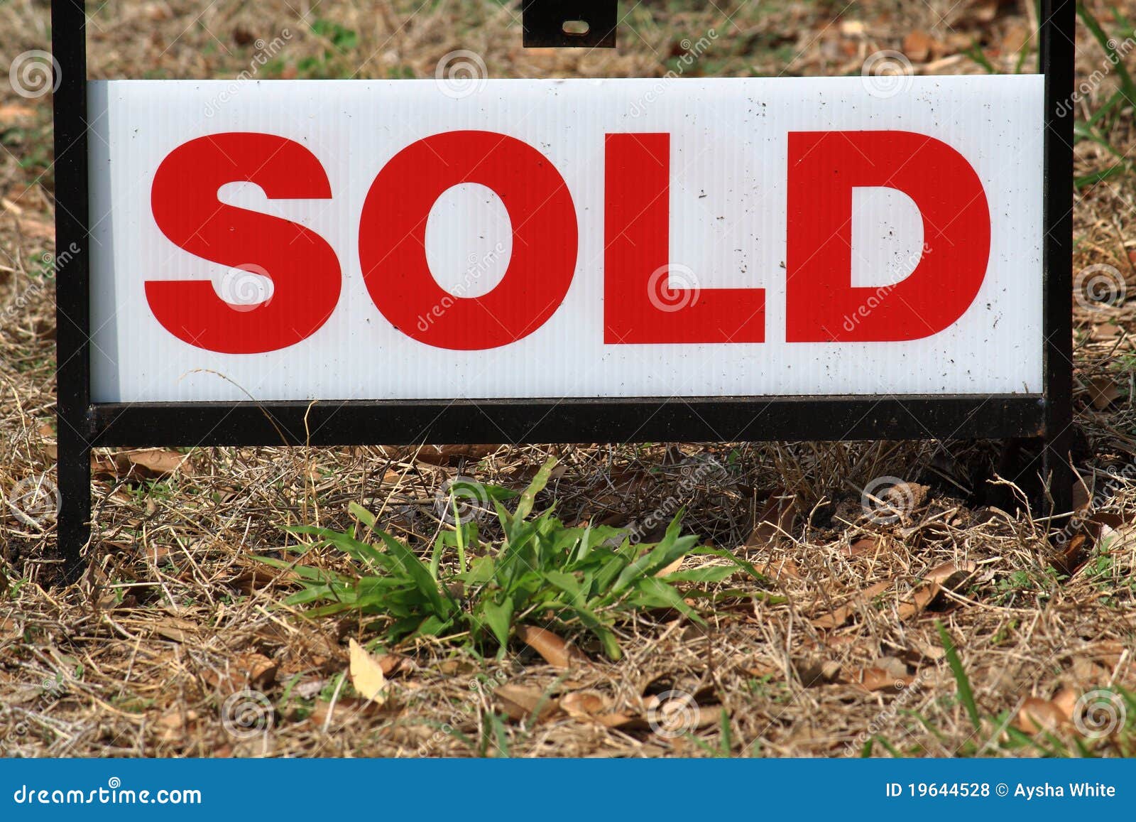 Sold sign red and white stock photo. Image of sold, finance - 19644528