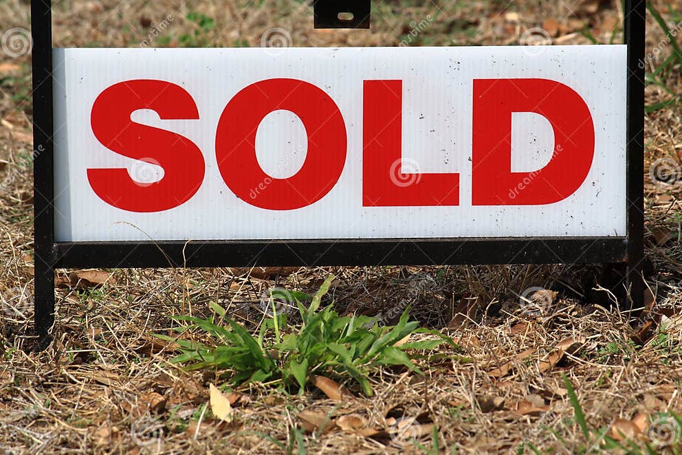 Sold sign red and white stock photo. Image of sold, finance - 19644528