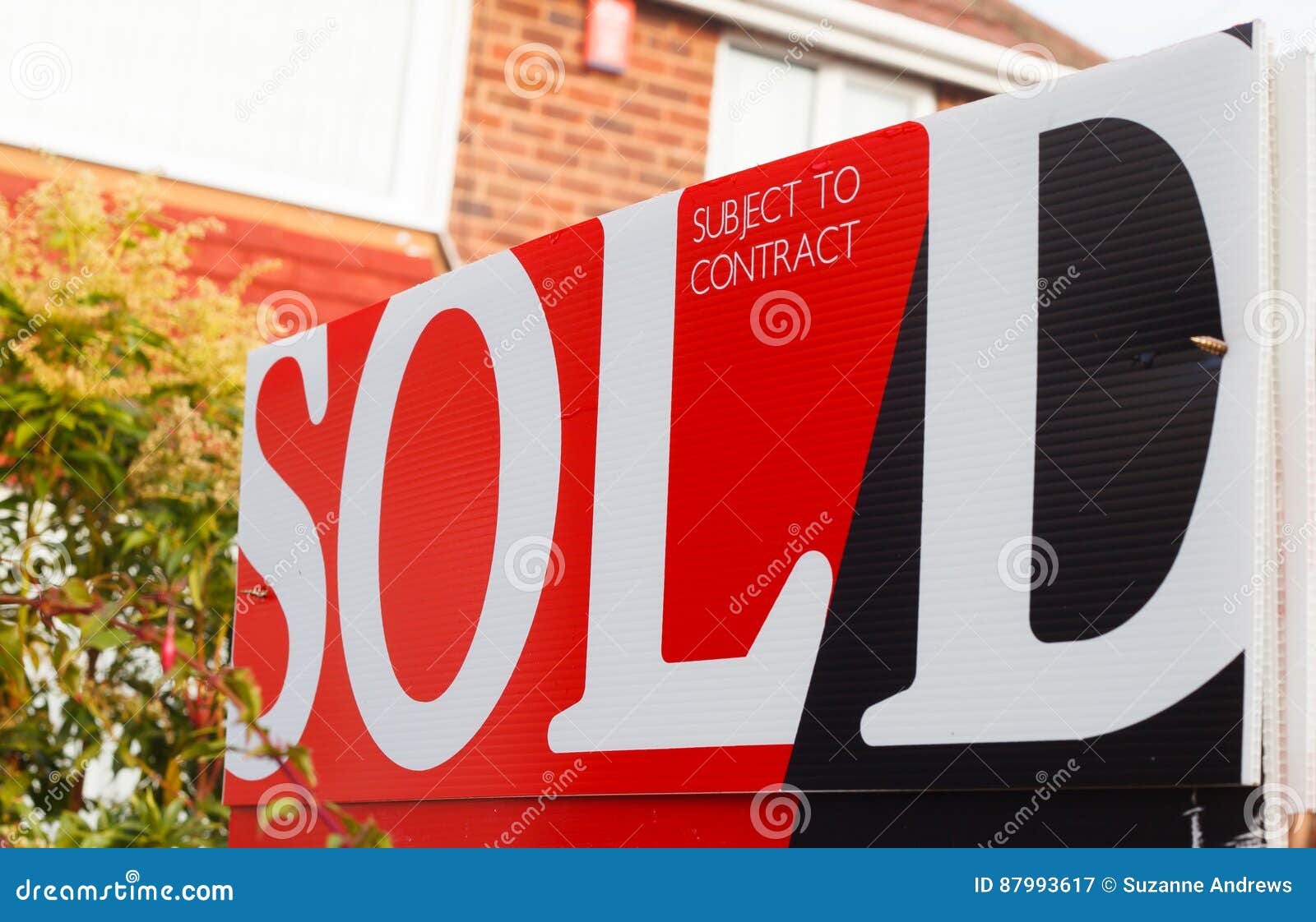 Sold sign stock image. Image of subject, building, agent - 87993617