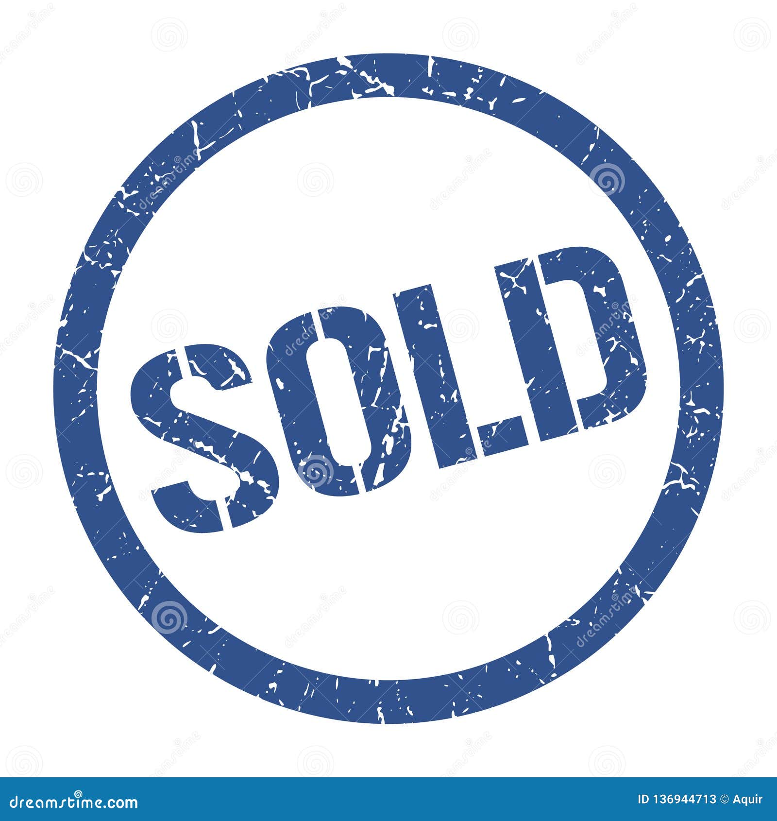 Sold stamp stock vector. Illustration of button, white - 136944713