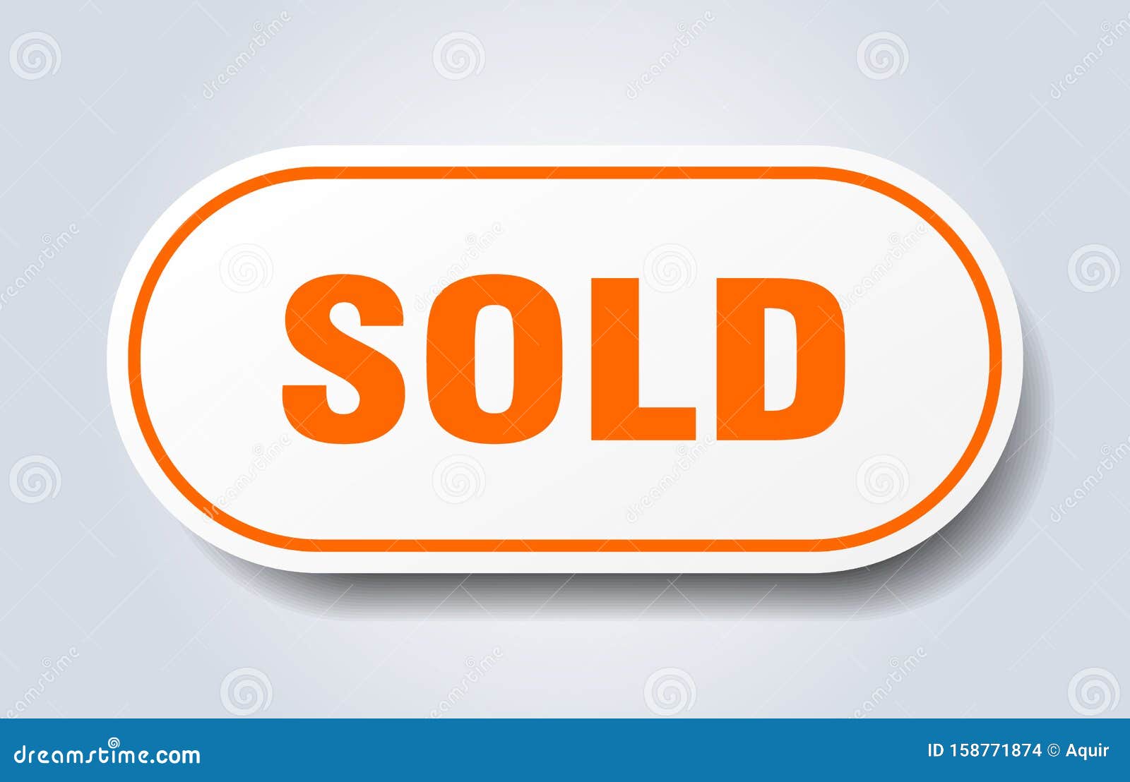 Sold sticker. stock vector. Illustration of paper, peeler - 158771874