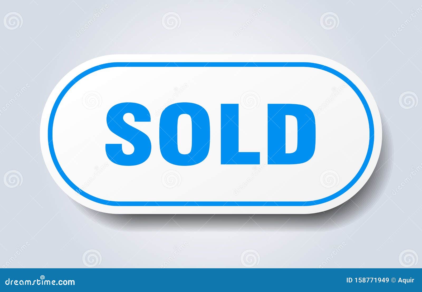 Sold sticker. stock vector. Illustration of sold, price - 158771949