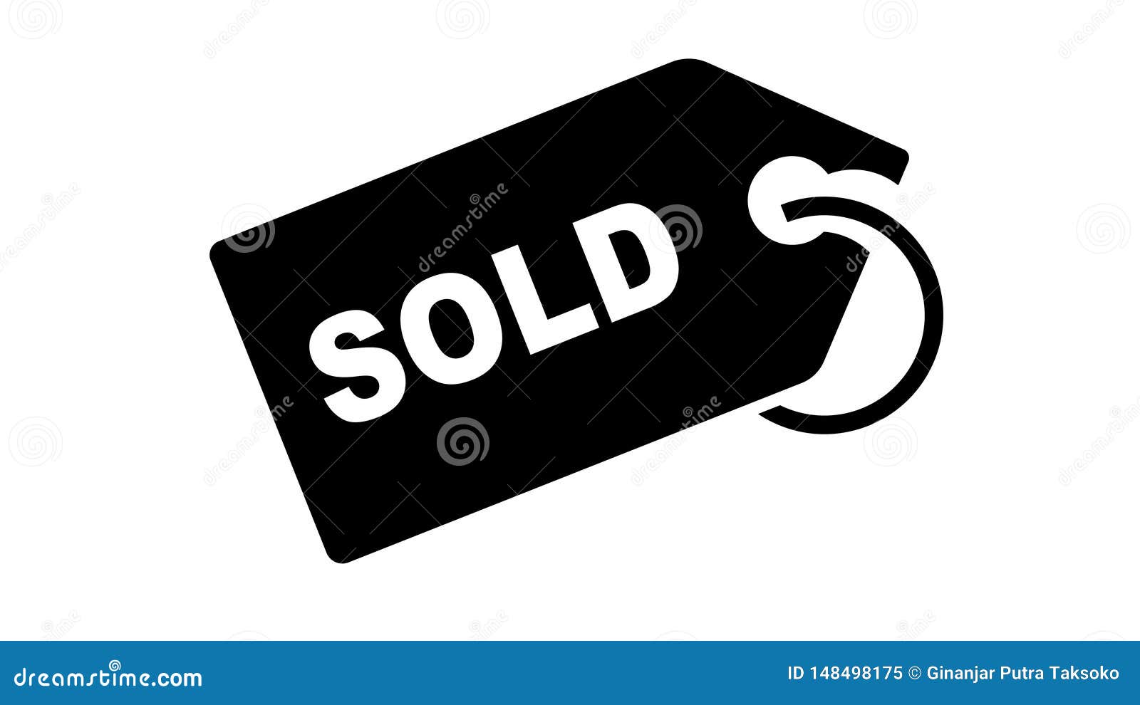 Sold Tag Icon with Black Color Stock Vector - Illustration of promotion ...
