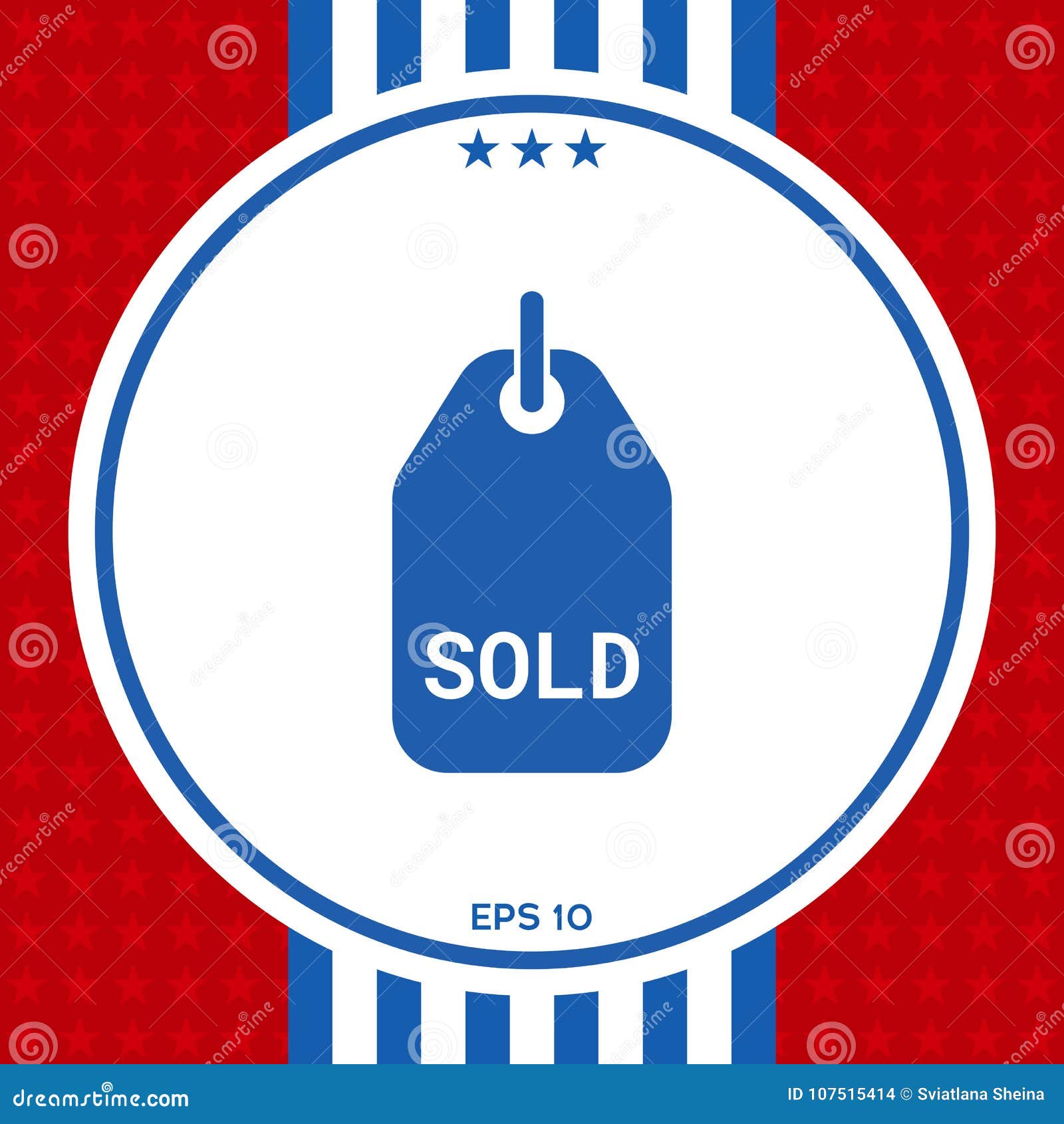 Sold tag symbol stock vector. Illustration of icon, markdown - 107515414